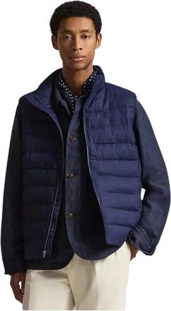 Polo Ralph Lauren Homme, Vestes, Bleu, Taille: L Gilet en lin matelass&eacute;