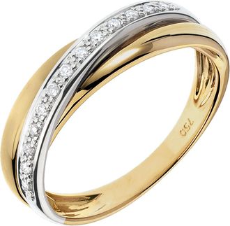 Edenly Ring Saturn Diamant - Gelb- und Weißgold - 9 Karat