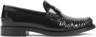 Prada Brushed Leather Loafers With Penny Strap And Polis - Gr. 37,5 (EU) - in Schwarz