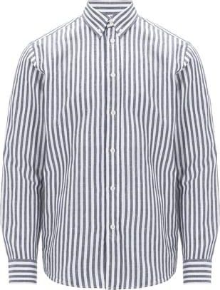 Esprit Chemise à rayures en lin et coton