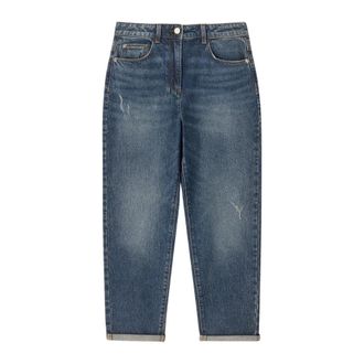 Motivi Boyfriend Jeans mit Umschlag - - Jeans - Damen - Blau - XS
