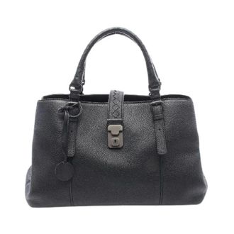 Bottega Veneta Pre-owned Sac &agrave; main moyen Roma Intrecciato en cuir - Femme - Pre-owned - Noir - Taille: ONE Size