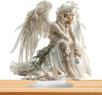 Generic Engel Acryl-Kunstplatte - 2D-transparente Schreibtischverzierung, Elegante dekorative Anzeige, Feinschneidendes k&uuml;nstlerisches Design, Tischplatte mit