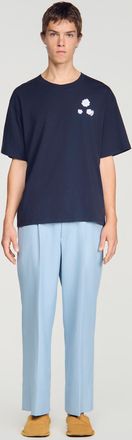 Sandro T-shirt en coton imprim&eacute; fleur