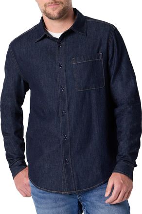 Amazon Essentials Herren Regular-Fit Langärmliges Button-Down-Jeanshemd, Auswaschen, XXL