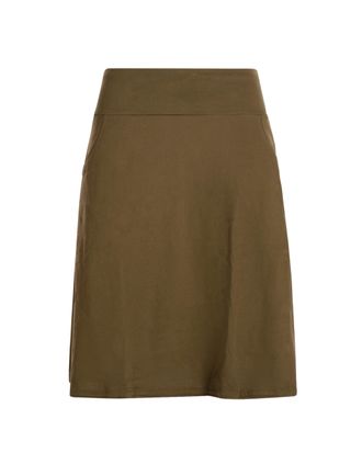 vishes Alternative Bekleidung - Rock Damen Knielang Bio Baumwolle Breiter Bund Jersey R&ouml;cke Basic Olive 46