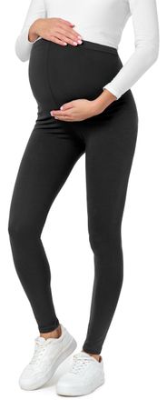 Be Mammy Lange Umstandsleggings aus Baumwolle Leggings für Schwangere Umstands Leggings Schwangerschafts Unterhosen mit Hoher Bund Weich und Elastisch BE20-230