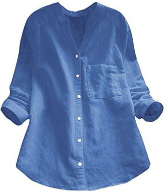 Generic Chemise Femme Ete Soldes Blouse Boh&egrave;Me Soldes Tee Shirts Femme Manches 3/4 Haut De Noel Chic Vetements Grande Taille Tunique Noire Manche Longue Chemi