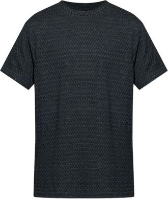 Giorgio Armani t-shirt à motif en jacquard - Bleu