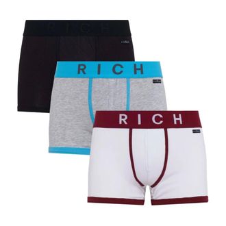 John Richmond Homme, Sous-v&ecirc;tements, Multicolore, Taille: 2XL Tripack boxer taille basse avec surpiq&ucirc;res contrast&eacute;es