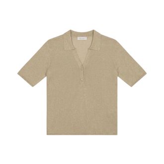Majestic Filatures Polo Dor&eacute; - - Tops - Damen - Beige - S