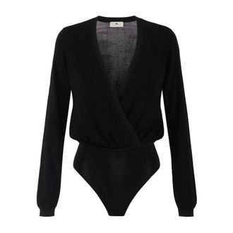 Elisabetta Franchi Rippstrick-Bodysuit - - Tops - Damen - Schwarzk - XS