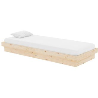 vidaXL Massivholzbett ohne Matratze Vidaxl