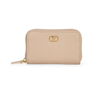 Valentino Garavani Femme, Accessoires, Beige, Taille: ONE Size VLogo Signature Mini Portefeuille Zipp&eacute;