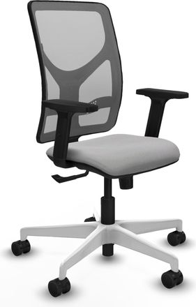 Piqueras y Crespo Schreibtischstuhl, grau, mit Rollen und 2D-Armlehnen, h&ouml;henverstellbare Lendenwirbelst&uuml;tze, ausgestattet mit 3 Positionen und Schneideschaum, Grau/Hel