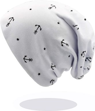 Glamexx24 Long Klassische Beanie M&uuml;tze: Herren Damen Winter M&uuml;tze, Unisex Laufm&uuml;tze f&uuml;r Fr&uuml;hling, Herbst und Winter Mit Anker Muster