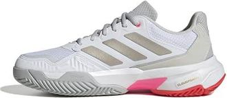 adidas Femme Courtjam Control 3 Tennis Shoes Chaussures, Cloud White/Iron Metallic/Lucid Red, 39 1/3 EU