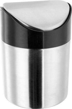 Judge Mülleimer Klein für Tische und Arbeitsplatten mit Schwingdeckel, Edelstahl, Tischmülleimer, 13 cm Hoch x 10 cm Durchmesser