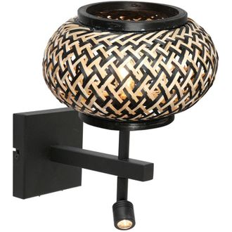 Steinhauer Steinhauer - applique murale - Stang - noir - bambou m&eacute;tal