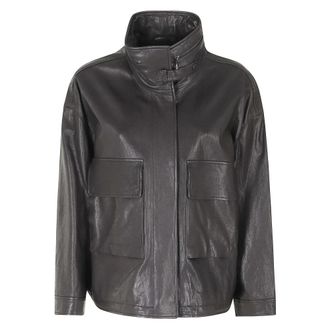 Emporio Armani Lederjacken - - Jackets - Damen - Schwarzk - S