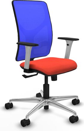 Piqueras y Crespo B&uuml;ro-Rollstuhl mit wei&szlig;en und schwarzen Armlehnen, h&ouml;henverstellbare Lendenwirbelst&uuml;tze, ausgestattet mit 3 Positionen, Blau/Dunkelorange