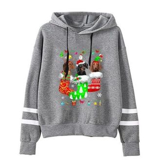 Generic Pull de No&euml;l d&eacute;contract&eacute; &agrave; manches longues pour femme, gris, XXL