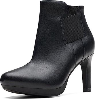 Clarks Femme Ambyr Rise Bottine, Cuir Noir Noir, 42 EU