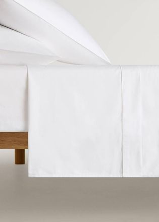Mango Drap plat coton satin 600 fils lit 180/200 cm blanc - Home - Lit 180/200 cm - MANGO HOME