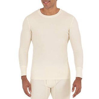 Fruit Of The Loom Fruit of The Loom Recycled Waffle Thermal Underwear Crew Top (1 and 2 Packs) Haut de Pijama, Naturel, XXL Homme