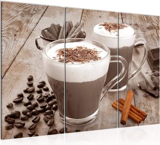 Runa Art Wandbilder Küche Kaffee Bild XXL Esszimmer Küchenbilder Beige Braun Küchenbilder 120 x 80 cm 3 Teilig 014531b
