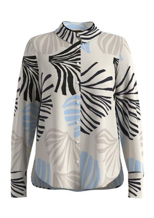 s.Oliver Langarmbluse Bluse Satinierte Viskose-Bluse mit All-over-Print und Manschetten