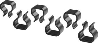 Beliani Schwarze Verbindungsklammern aus Kunststoff f&uuml;r Rattan Gartenm&ouml;bel 6 St&uuml;ck RIETI