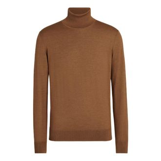 Ermenegildo Zegna Homme, Pulls, Brun, Taille: 3XL Cashseta Light Turtleneck