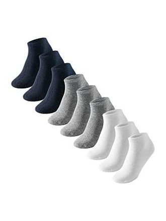 Uncover by Schiesser Herren 9 Pack Sneaker Socken Sportsocken-Sparpack Chaussettes, 3X Weiß / 3X Grau Mel. / 3X Nachtblau, 43 (Lot de 9) Homme