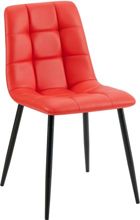 Clp Esszimmerstuhl Antibes Kunstleder I Gesteppter Polsterstuhl I Küchenstuhl Mit Bodenschonern | Belastbar bis 150 kg, Farbe:rot