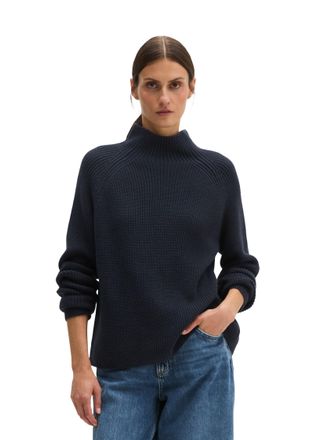 Marc O'Polo Strickpullover MARC OPOLO aus Organic Cotton, Damen, Gr. XXL, blau (martime blau), Obermaterial: 100% Baumwolle, unifarben, Pullover Strickpullover, T