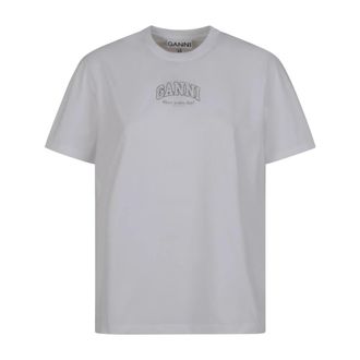 Ganni Essential T-Shirt - - Tops - Damen - Wei&szlig; - L
