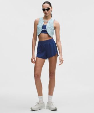lululemon Short Fast and Free fendu taille haute coupe classique pour Femmes - 8 cm - Bleu - Taille 2XS