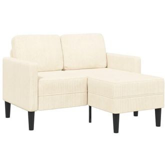 vidaXL Vidaxl - Canap&eacute; 2 places avec m&eacute;ridienne en l cr&egrave;me 125 cm lin