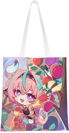 Generic 40.6 X 38.0 cm Canvas Totes Hand Shopping Bag With All Roles Print Genshin Impression For Daily Impact Shopping Shoulder Bag