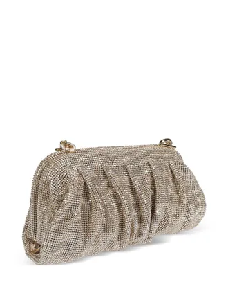Benedetta Bruzziches Crystal-Studded Aluminum Mesh Clutch - Gold