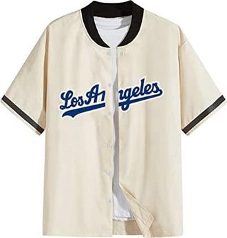 Generic Chemises Hommes - New Mens Loose Baseball Collar Button Front Shirt Plus Size Fashion Casual Shirt Jacket T-Shirts Pas Cher Marque