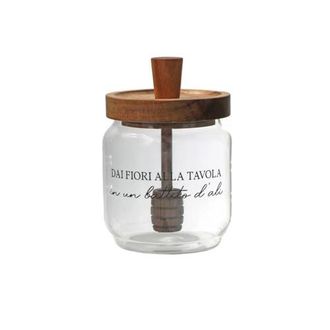 La Porcellana Bianca I Garbati Honigtopf mit Honigservierer 400 ml, Borosilikatglas