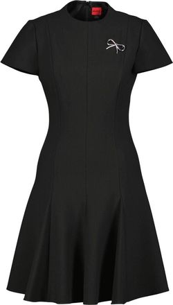 HUGO BOSS Damen Minikleid mit Schleifenbrosche