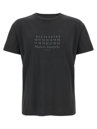 Maison Margiela Numeric Signature Print Cotton T-Shirt - Black