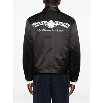 Kenzo Satin-Logo Lightweight Jacket - Black