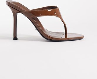 Tony Bianco Dynasty - Sandales &agrave; talon et entredoigt - Marron verni-Brown