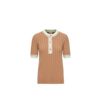 Moncler Moncler Jewel Buttons Wool & Cashmere Jumper, Women, Beige, Size: Xs