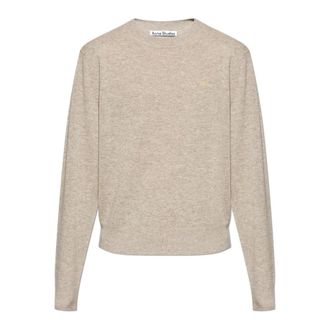 Acne Studios Wollpullover mit Logo - - Knitwear - Herren - Beige - L