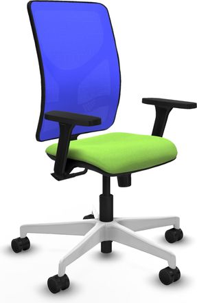 Piqueras y Crespo B&uuml;rostuhl mit hoher R&uuml;ckenlehne, mit 3D-Armlehnen, h&ouml;henverstellbare Lendenwirbelst&uuml;tze, ausgestattet mit 3 Positionen und Schneideschaum, Blau/Pistaz